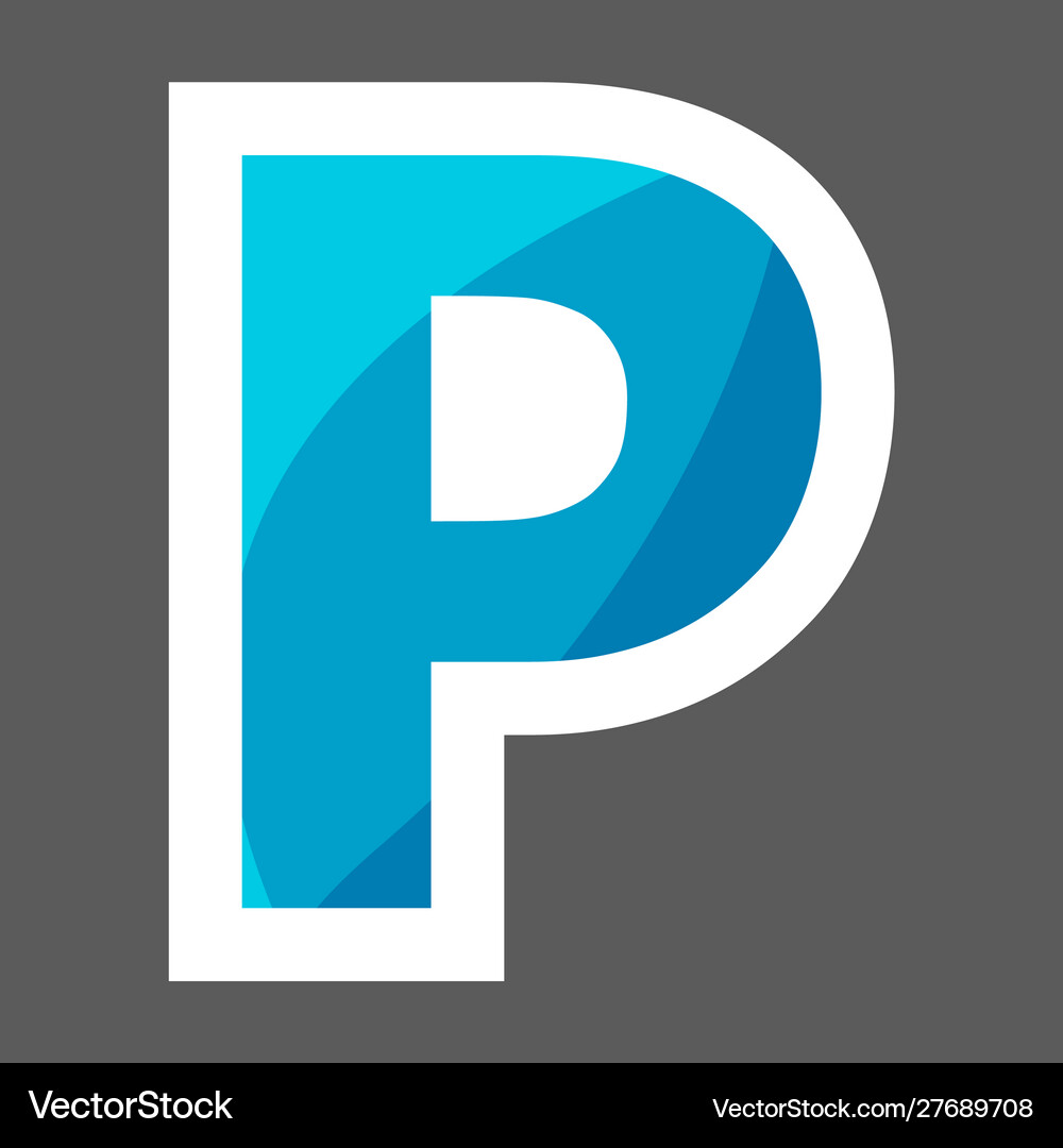 Parking icon includes inscription p sign Vector Image