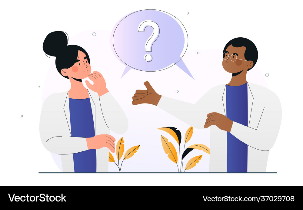Patient and doctor having a discussion Royalty Free Vector