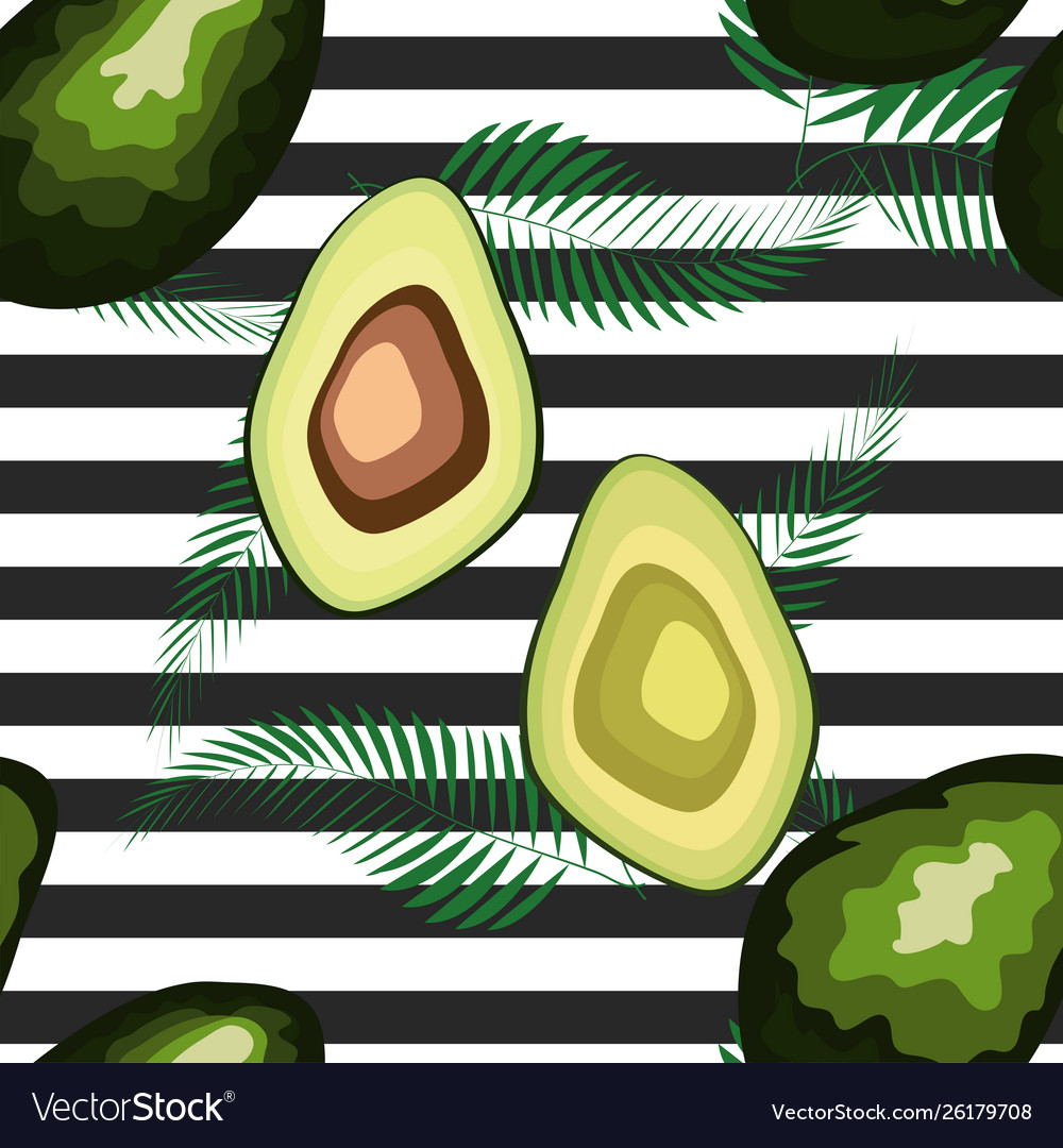 Seamless pattern with avocado Royalty Free Vector Image