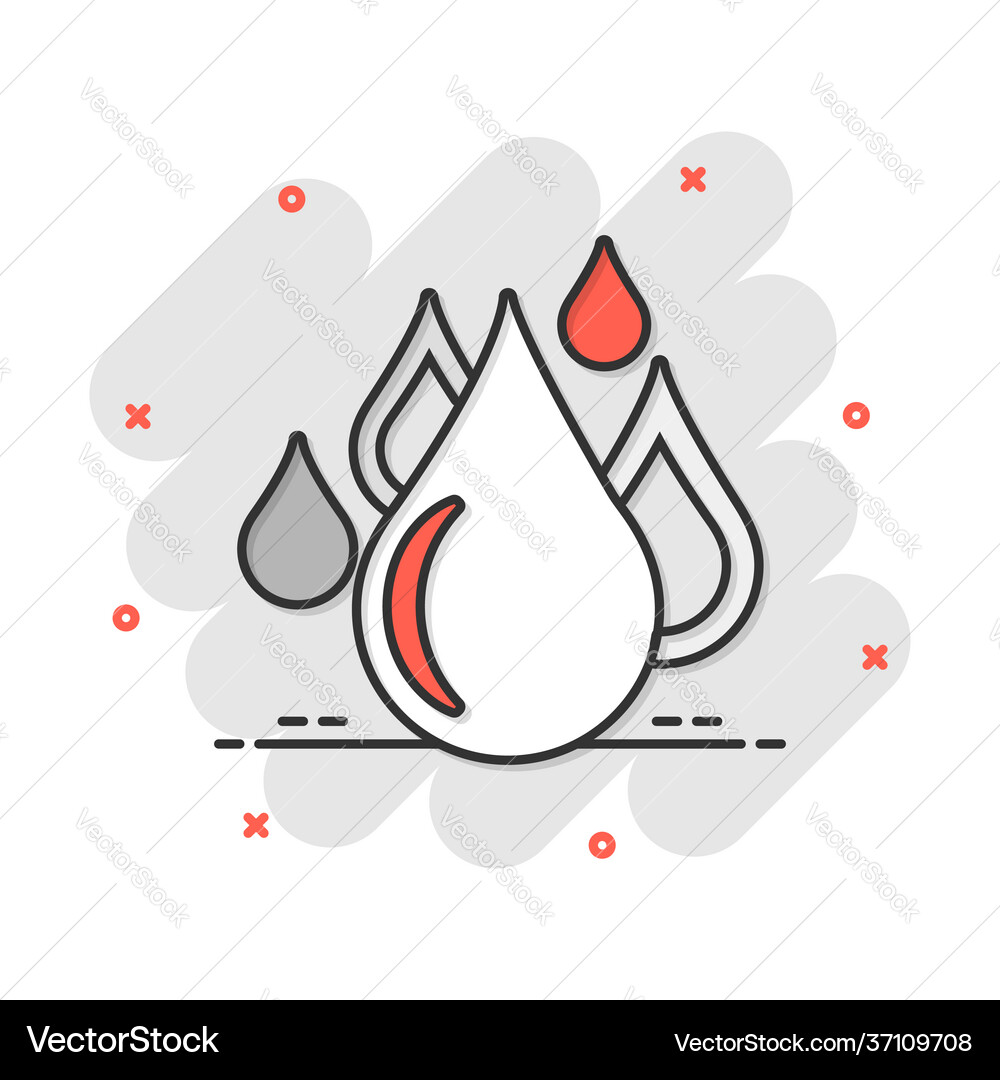 Water drop icon in comic style raindrop cartoon Vector Image