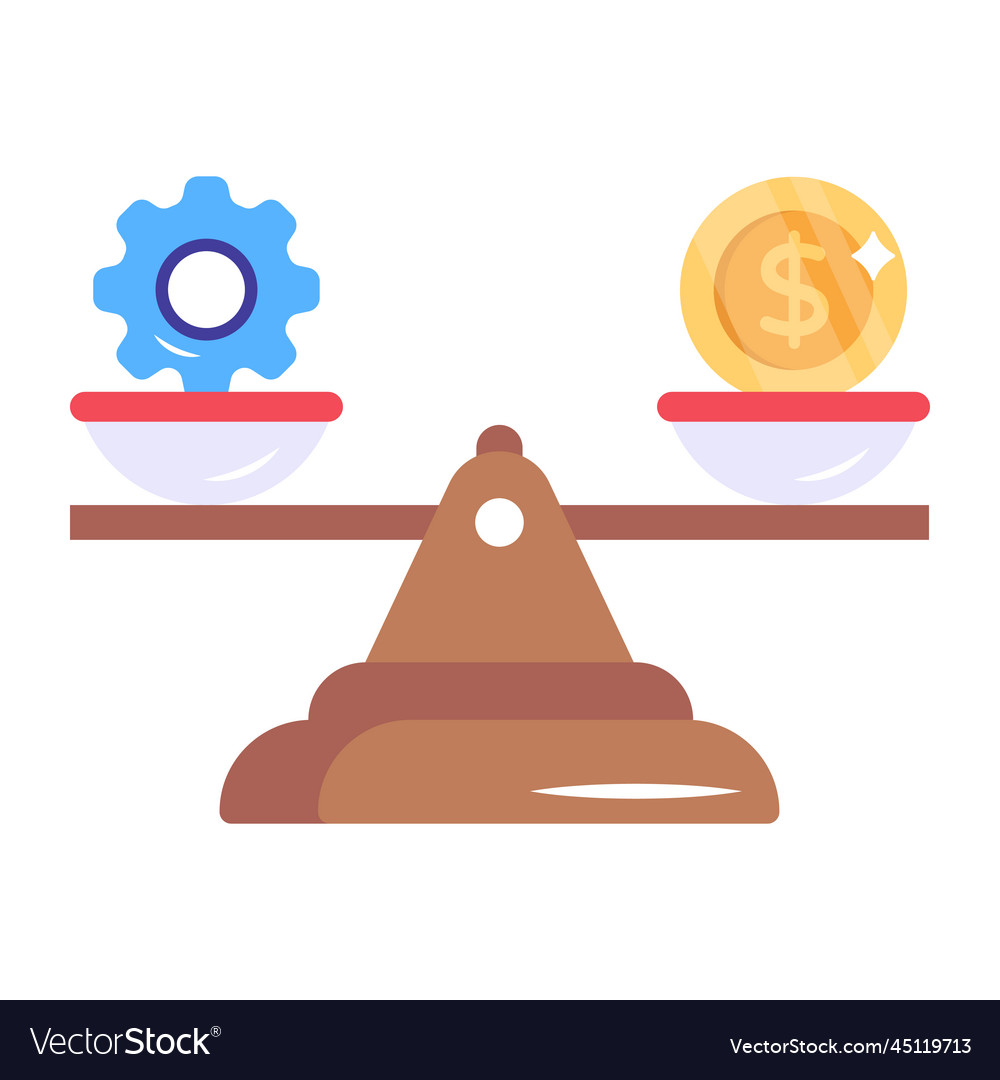 A scalable flat icon of financial stability Vector Image A scalable flat icon of financial stability Vector Image