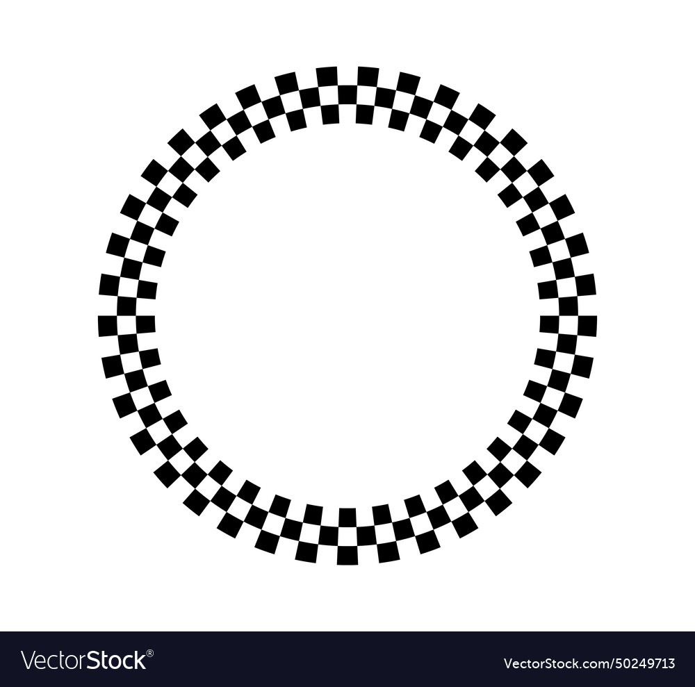 Checkered circle frame Royalty Free Vector Image