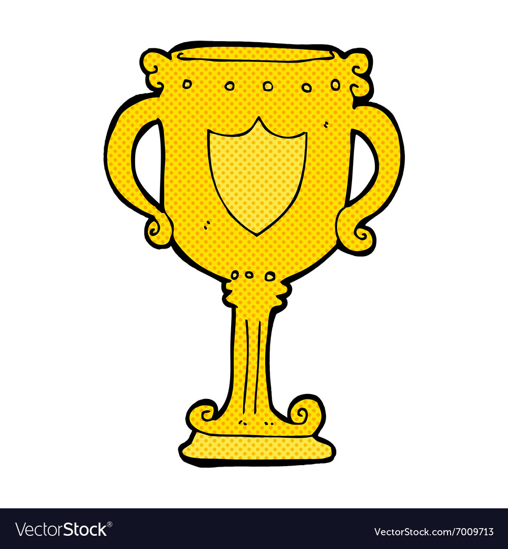 Comic cartoon trophy Royalty Free Vector Image