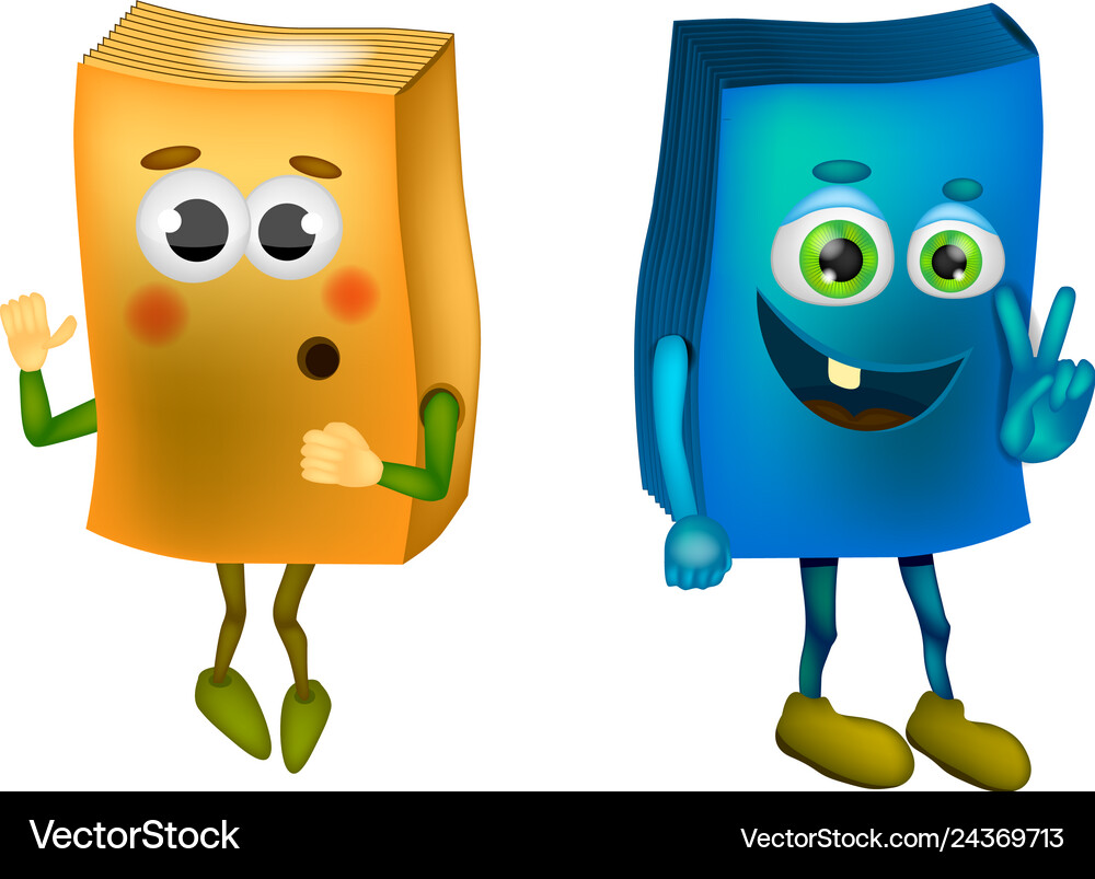 Cute cartoon book character Royalty Free Vector Image