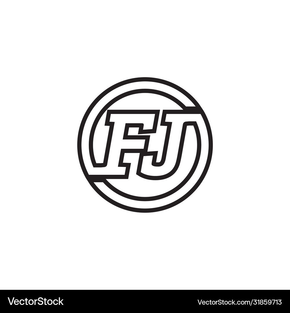 F j circle lines letter logo design Royalty Free Vector