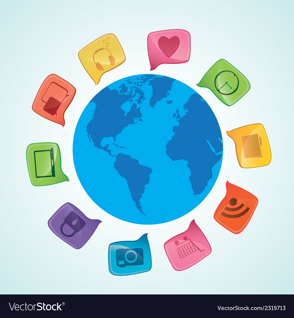 Icons social networking connectivity Royalty Free Vector Icons social networking connectivity Royalty Free Vector