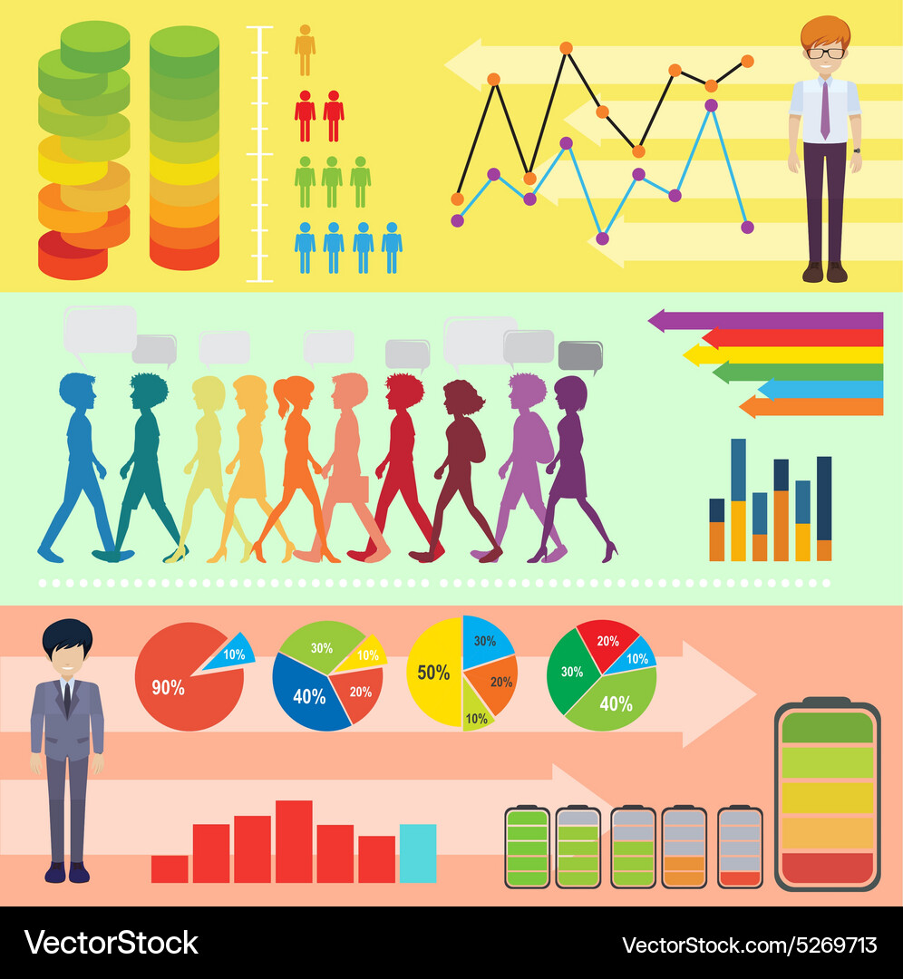 Infographic with people and elements Royalty Free Vector