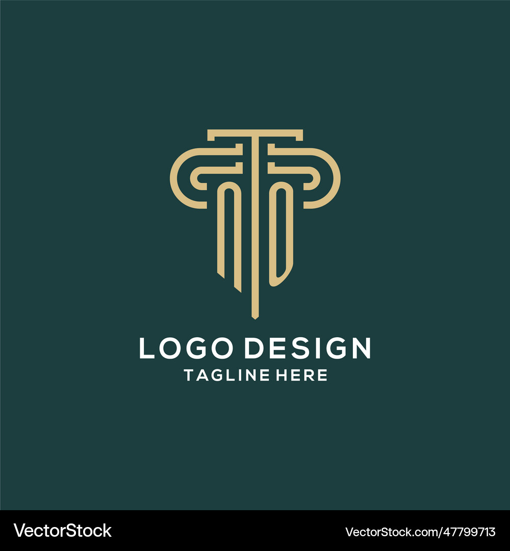 Initial no pillar logo elegant and luxury law Vector Image