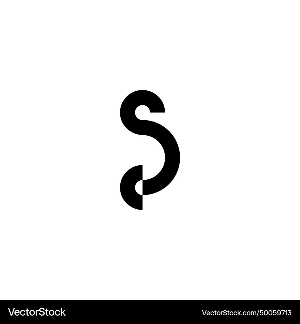 Letter cs connect geometric symbol simple logo Vector Image