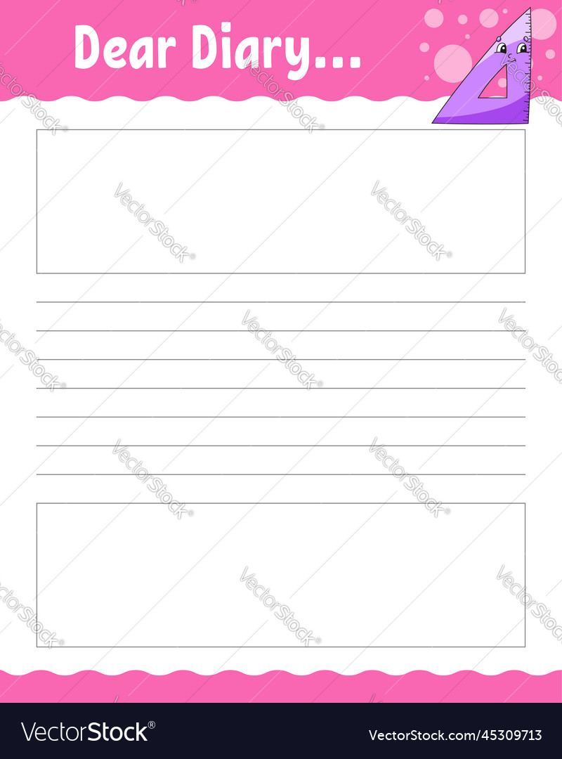 Lined sheet template handwriting paper for diary Vector Image