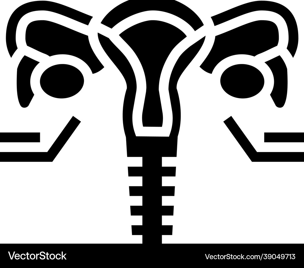 Ovaries endocrinology glyph icon Royalty Free Vector Image