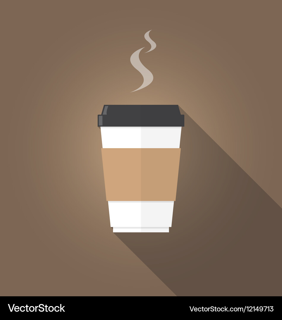 Paper cup of coffee flat design Royalty Free Vector Image