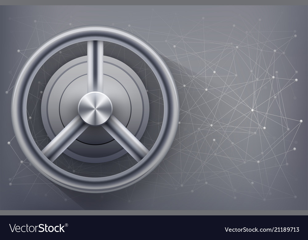 Safe with blockchain lock Royalty Free Vector Image