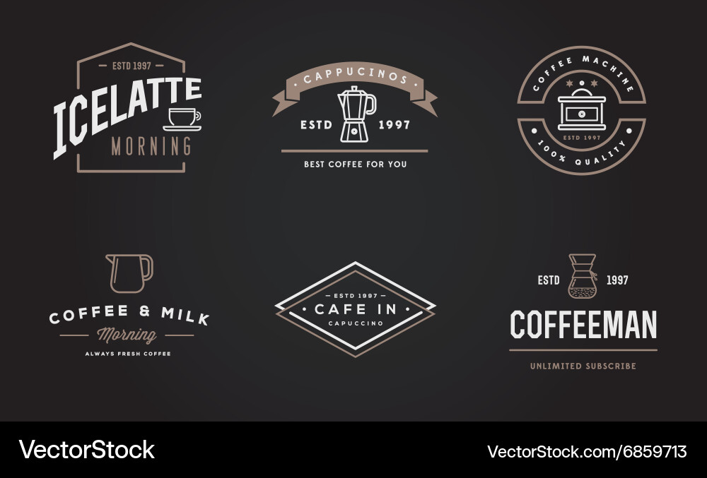 Set of coffee logotype templates Royalty Free Vector Image