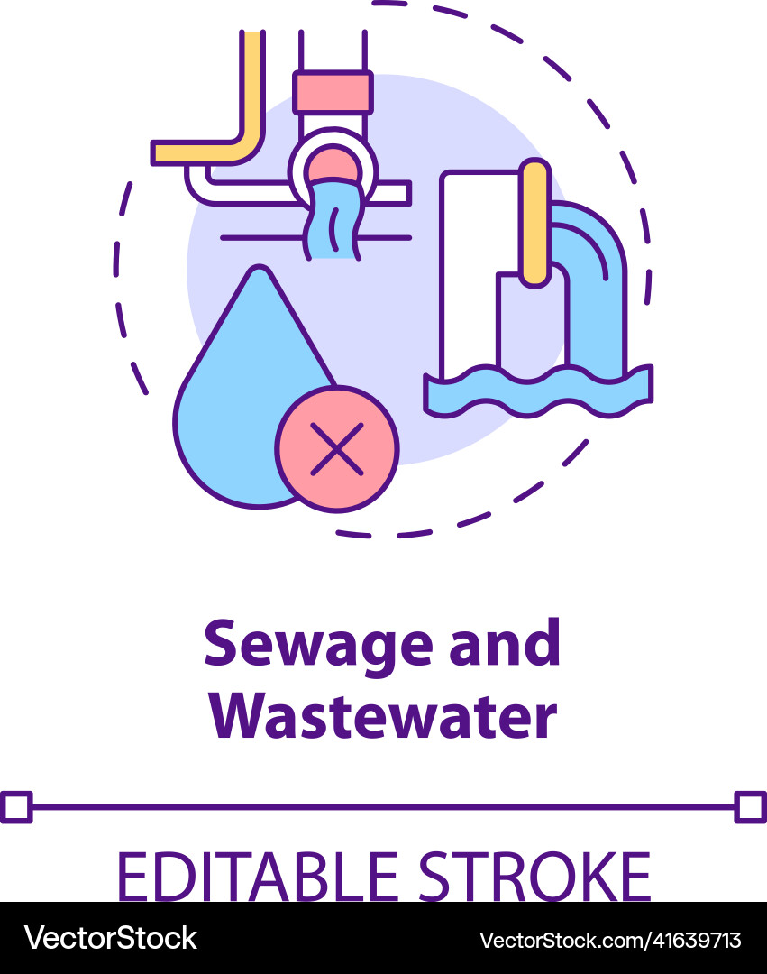Sewage and wastewater concept icon Royalty Free Vector Image