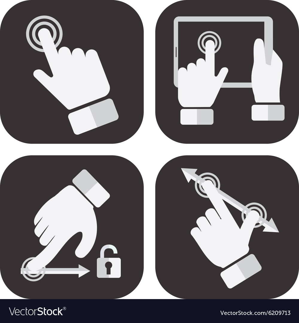 Touch screen gesture collection Royalty Free Vector Image