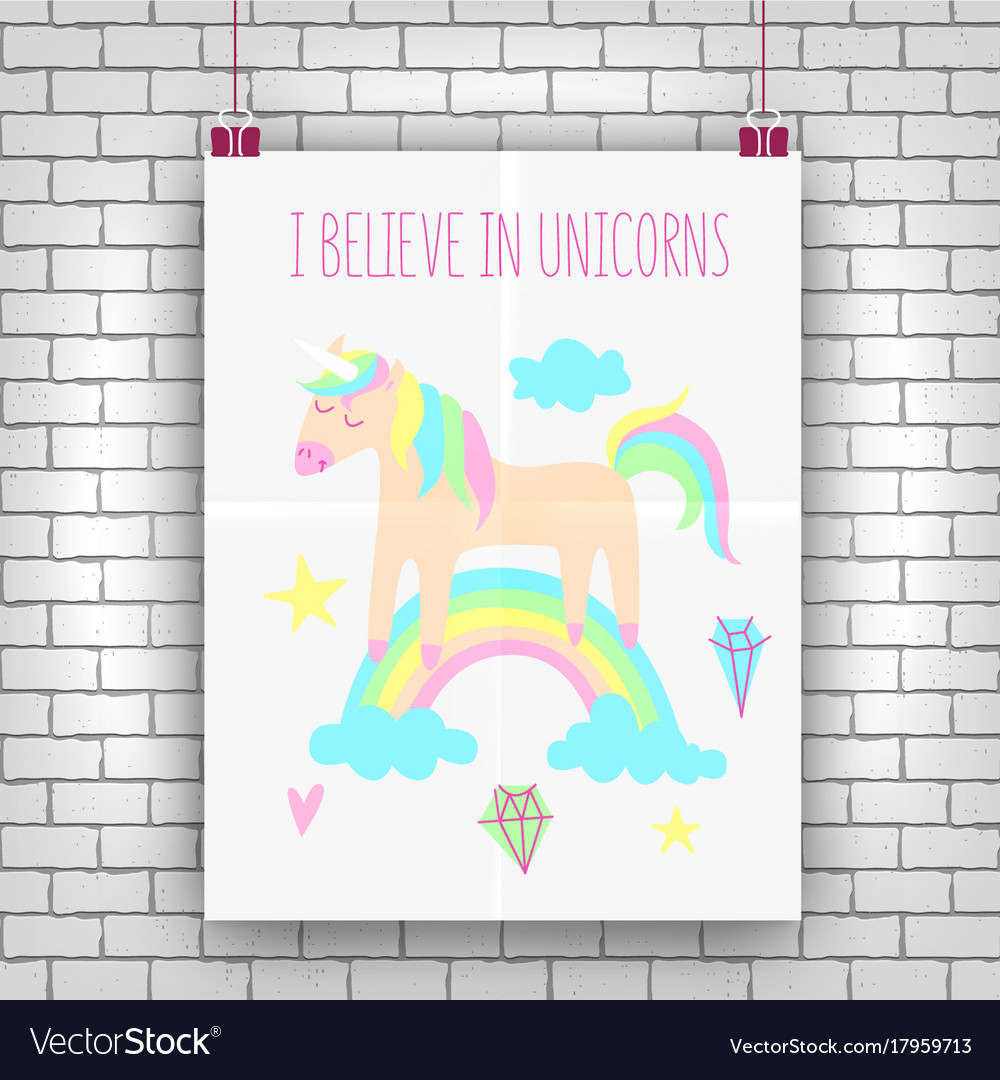 Unicorn poster Royalty Free Vector Image - VectorStock
