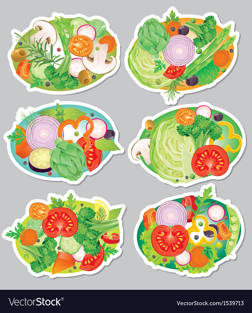 Vegetables sticker Royalty Free Vector Image - VectorStock