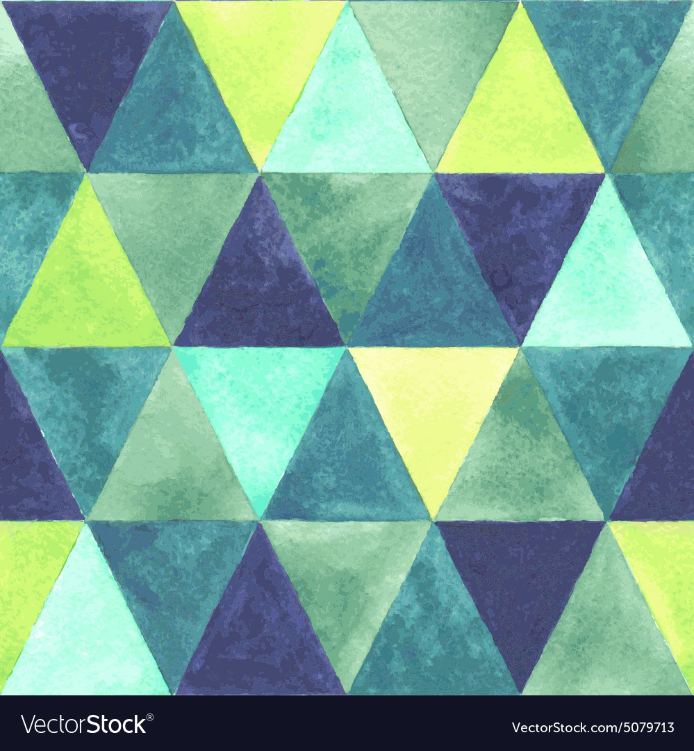 Watercolor triangular seamless pattern Royalty Free Vector