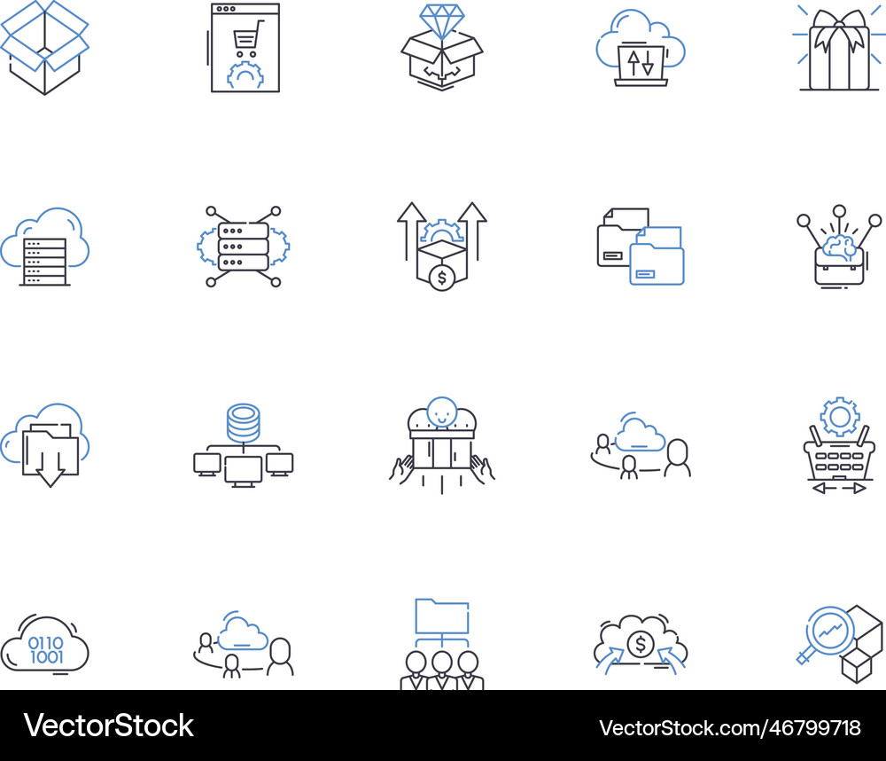 Accumulating line icons collection hoarding Vector Image