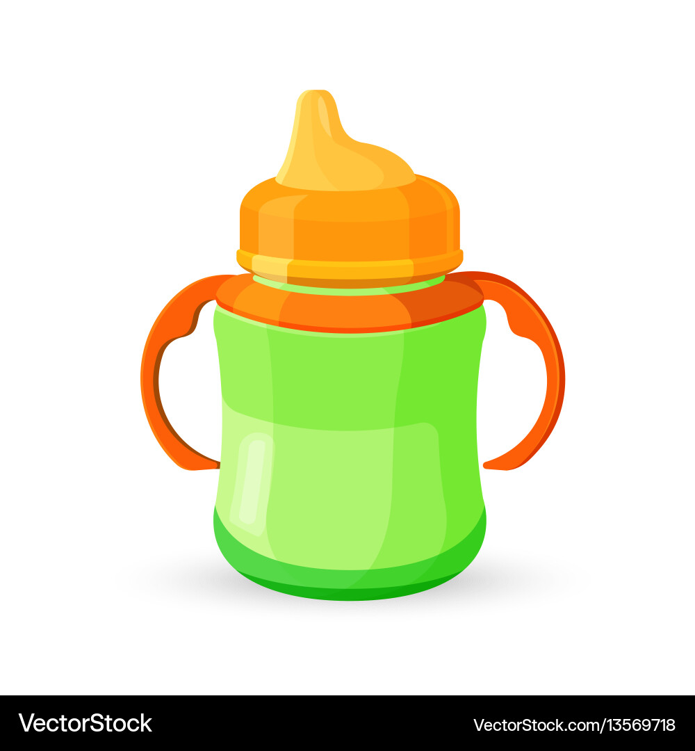 Bacup bottle green orange translucent drinking Vector Image