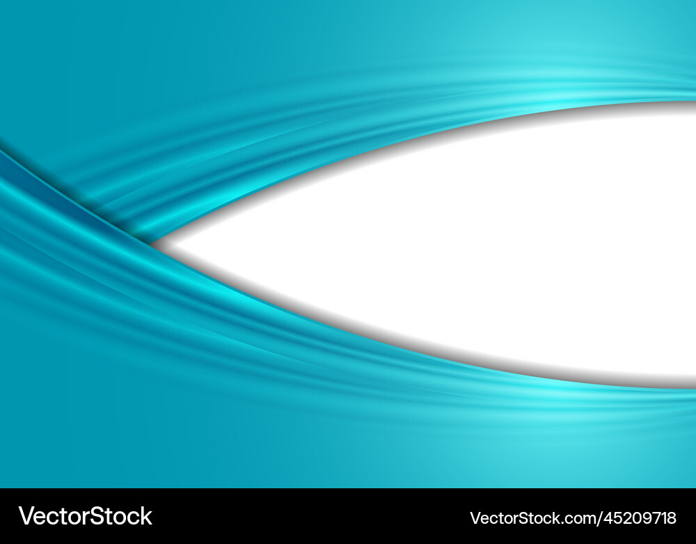 Blue cyan abstract smooth corporate waves Vector Image