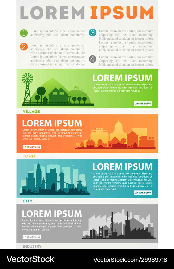 City skyline colored sets districts banners Vector Image