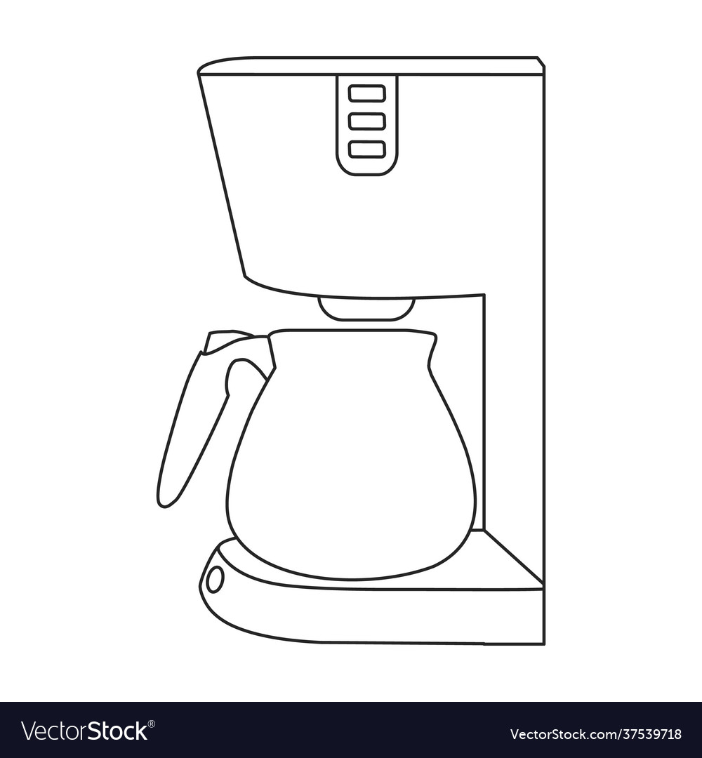 Coffee machine outline icon Royalty Free Vector Image