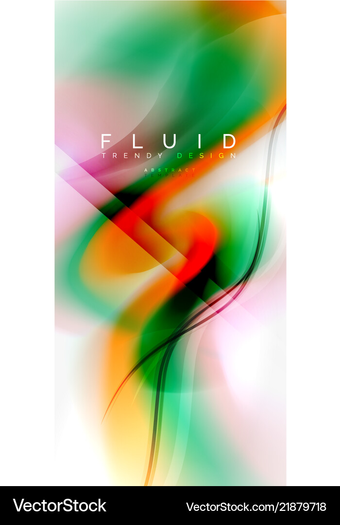 Color flowing wave trendy liquid design template Vector Image
