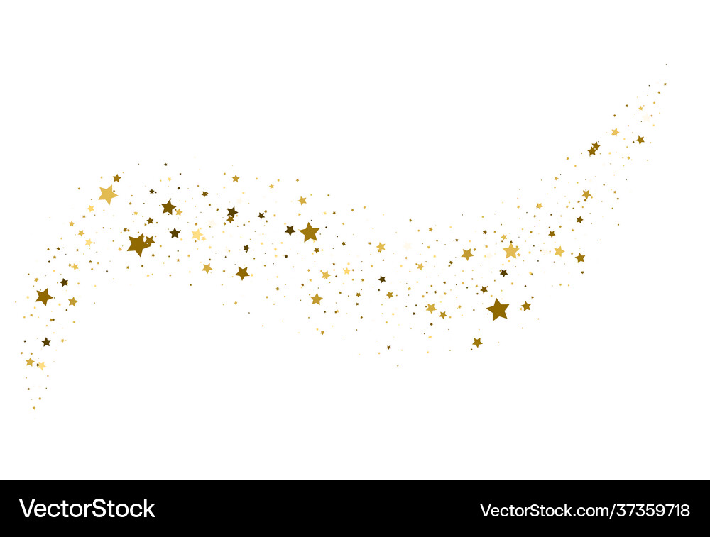 Gold flying stars confetti Royalty Free Vector Image