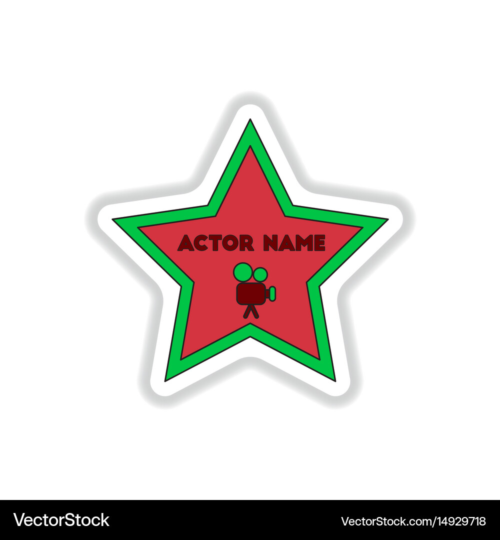 In paper sticker style walk Royalty Free Vector Image
