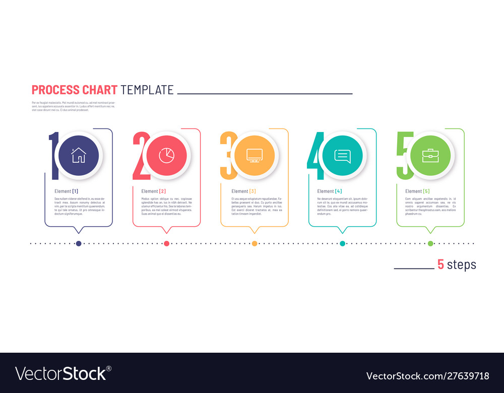 Infographic numbered process chart template Vector Image