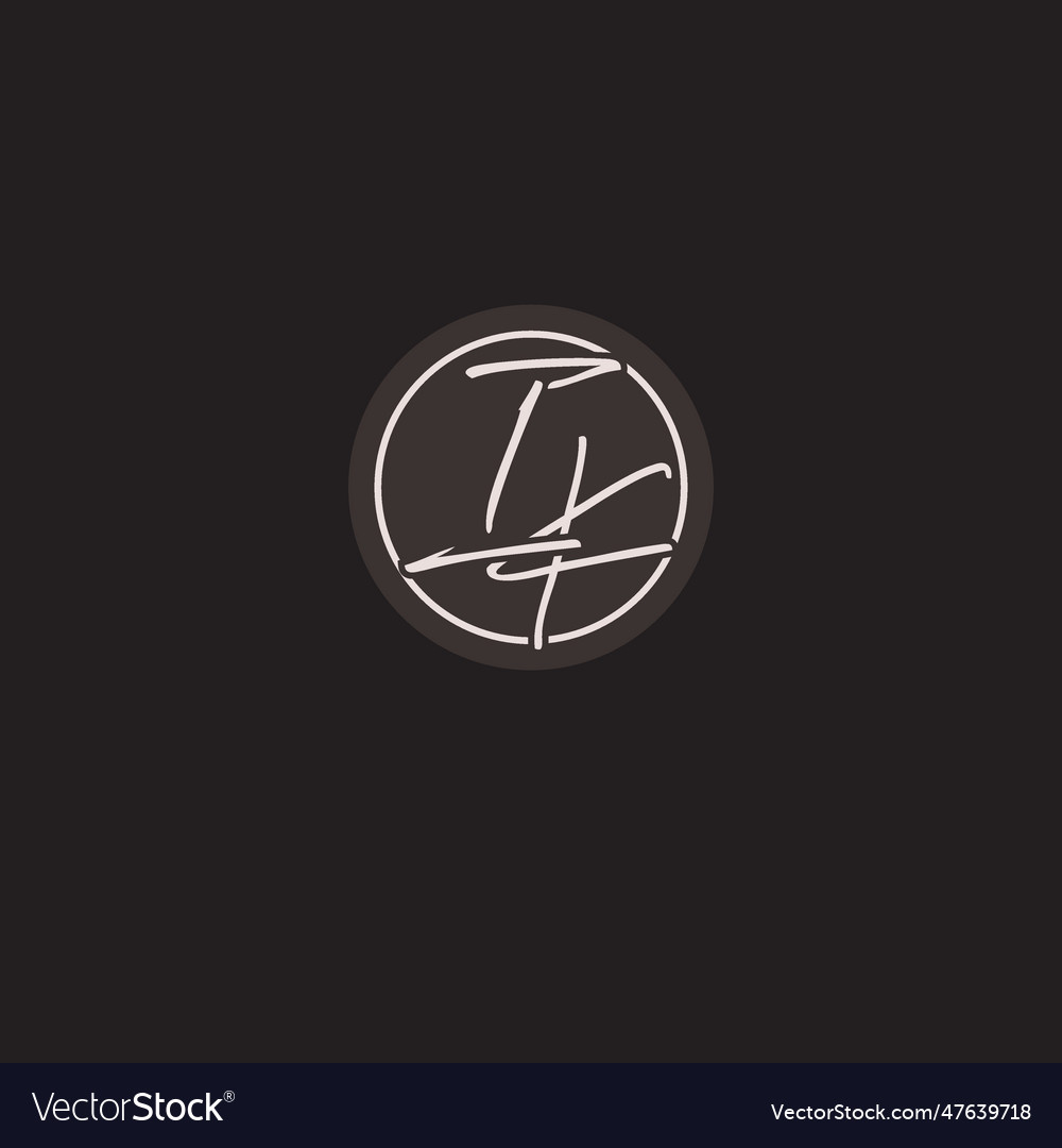Initials ik logo monogram with simple circle line Vector Image