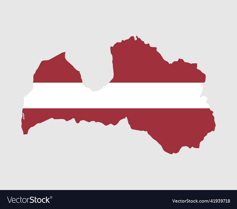 Latvia map flag latvian country with banner Vector Image