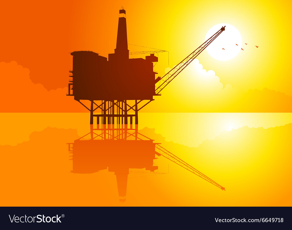 Offshore refinery Royalty Free Vector Image - VectorStock