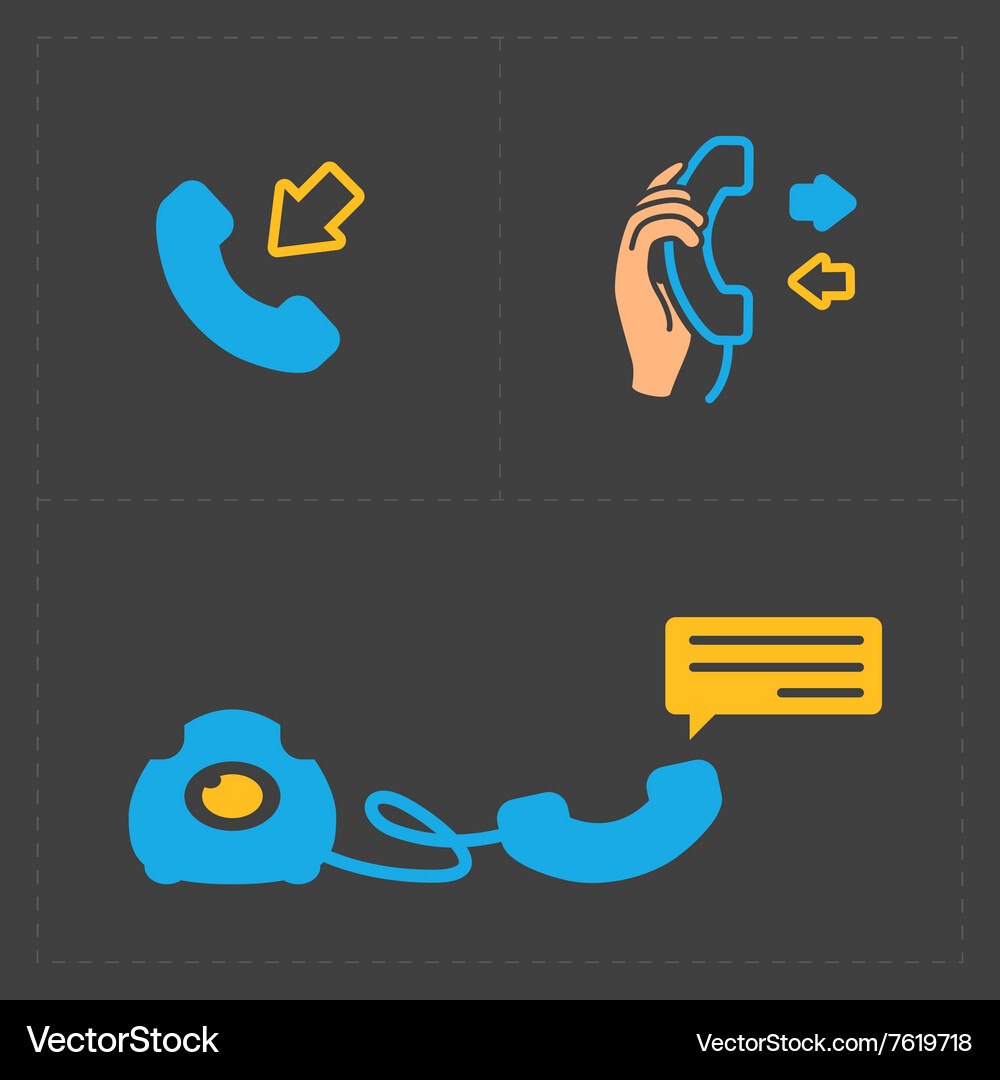 Phone colorful icons Royalty Free Vector Image