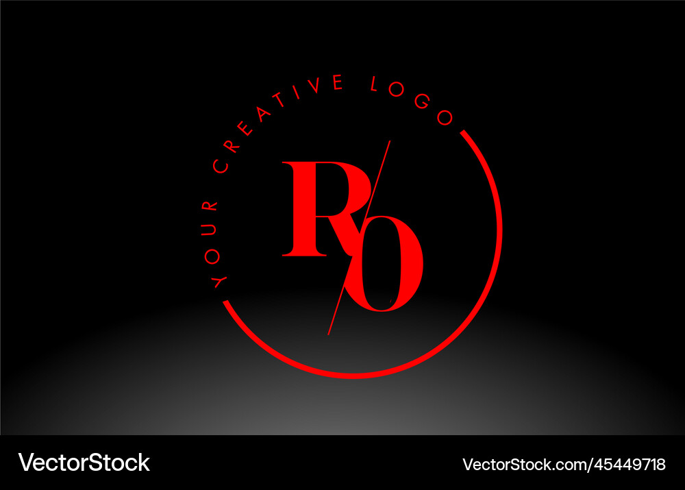 Red ro serif letter logo design with creative Vector Image