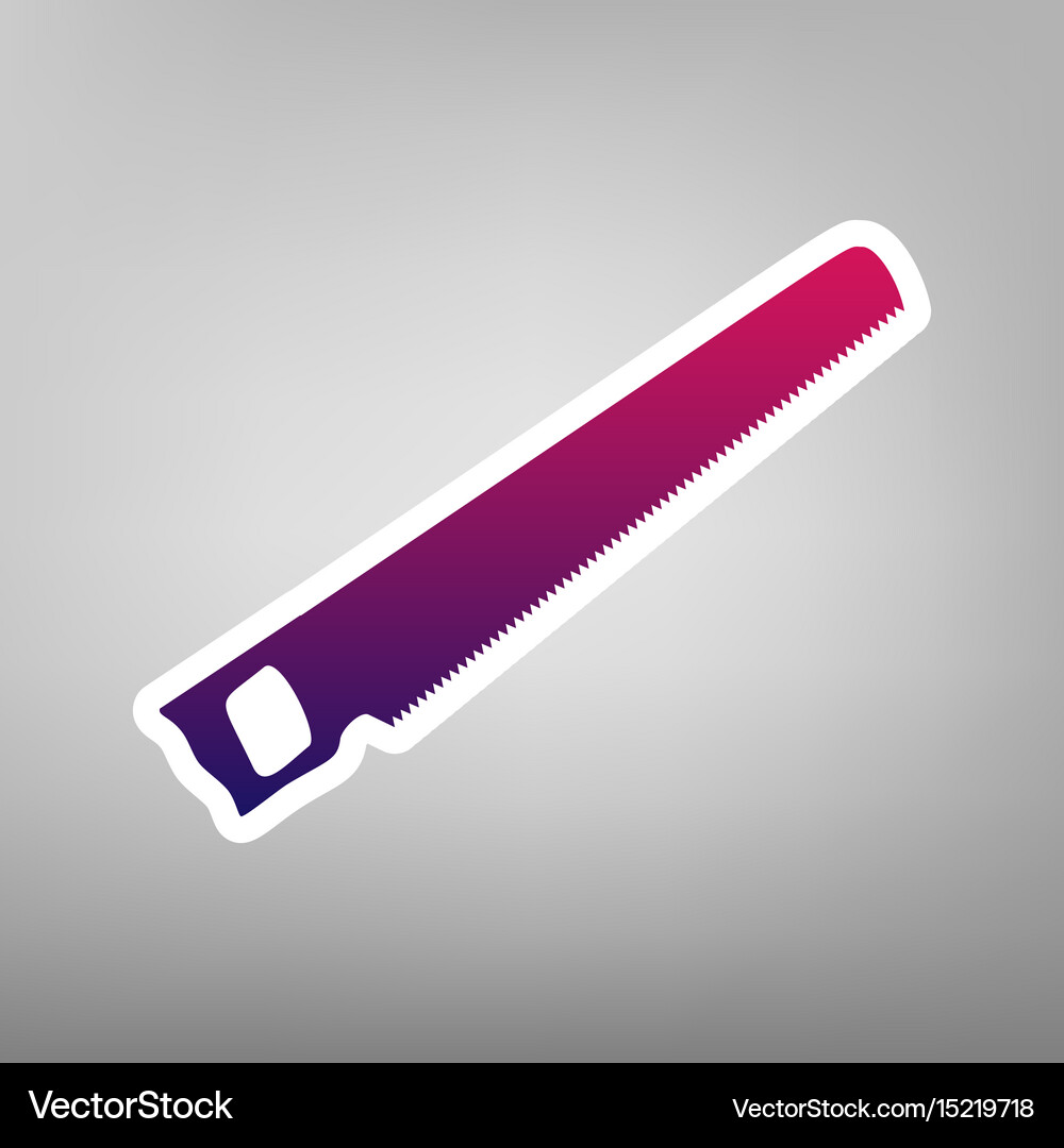 Saw simple sign purple gradient icon Royalty Free Vector