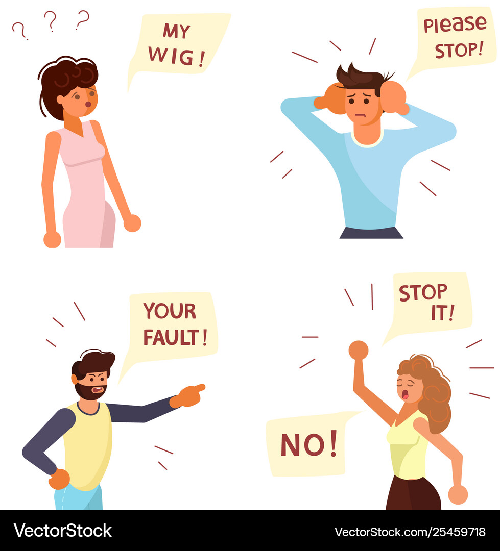 Set diverse people characters face emotions Vector Image