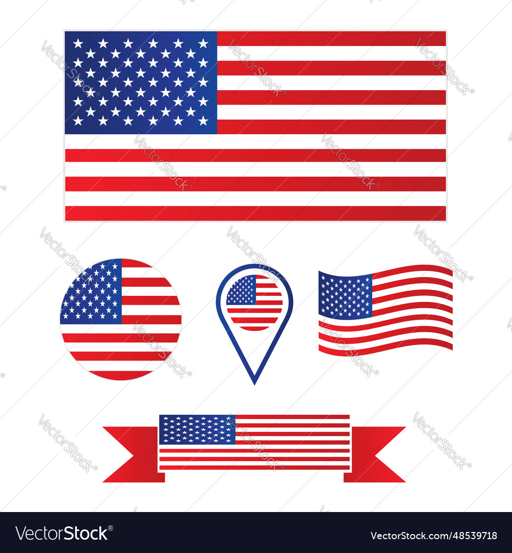 Us flag Royalty Free Vector Image - VectorStock