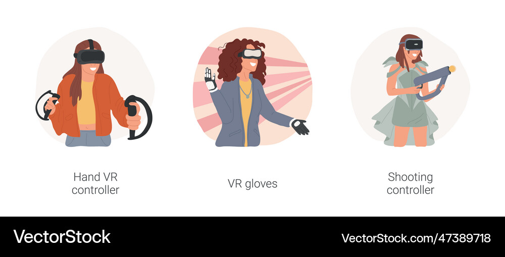 Vr accessories isolated cartoon Royalty Free Vector Image