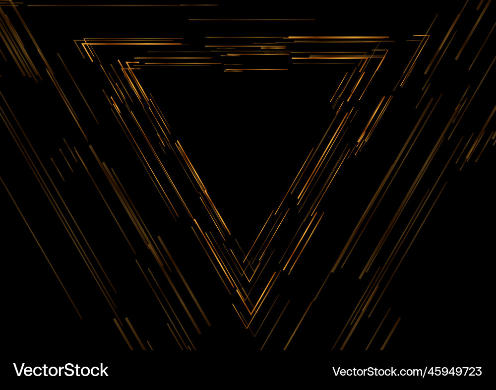 Abstract geometric glitch background with golden Vector Image