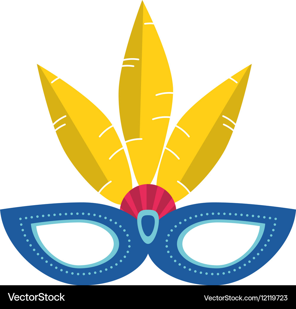 Brazil carnival mask feathers Royalty Free Vector Image