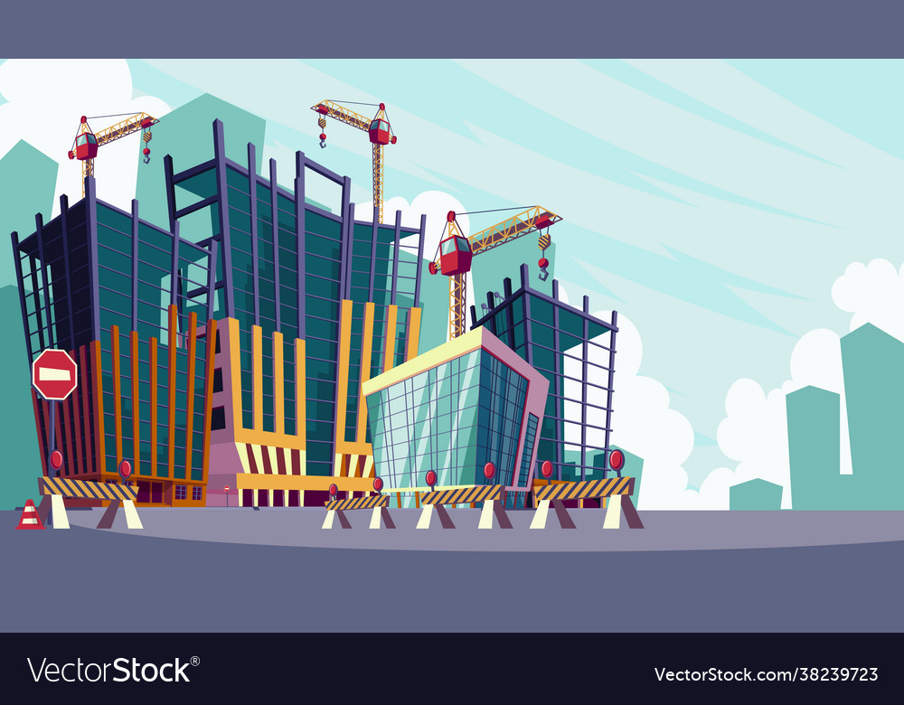 Cartoon process construction Royalty Free Vector Image