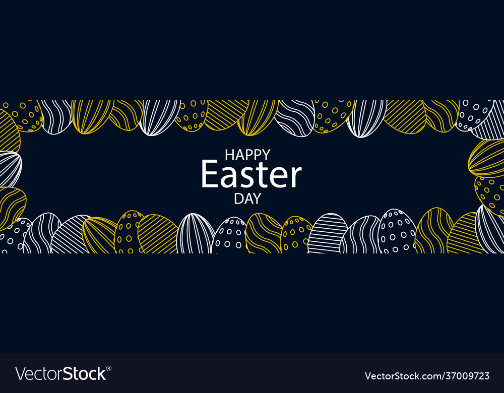 Dark easter background with congratulations Vector Image