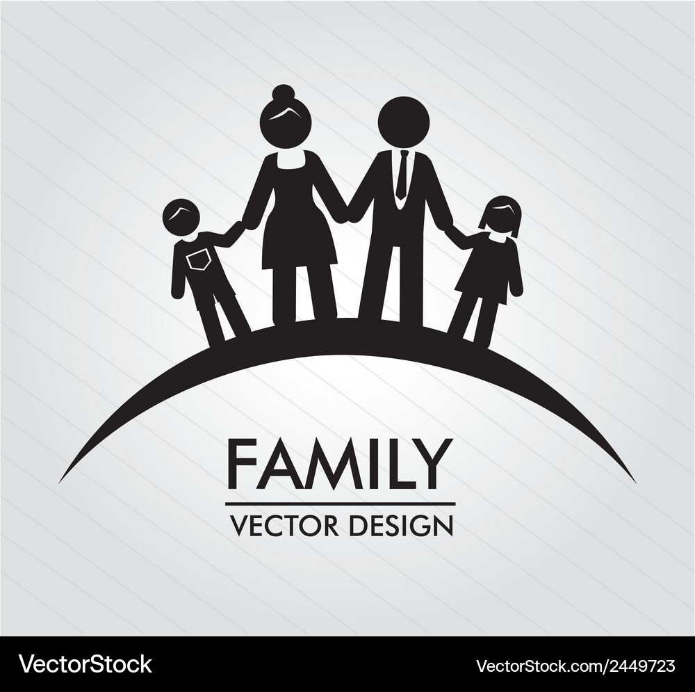Family design over gray background Royalty Free Vector Image