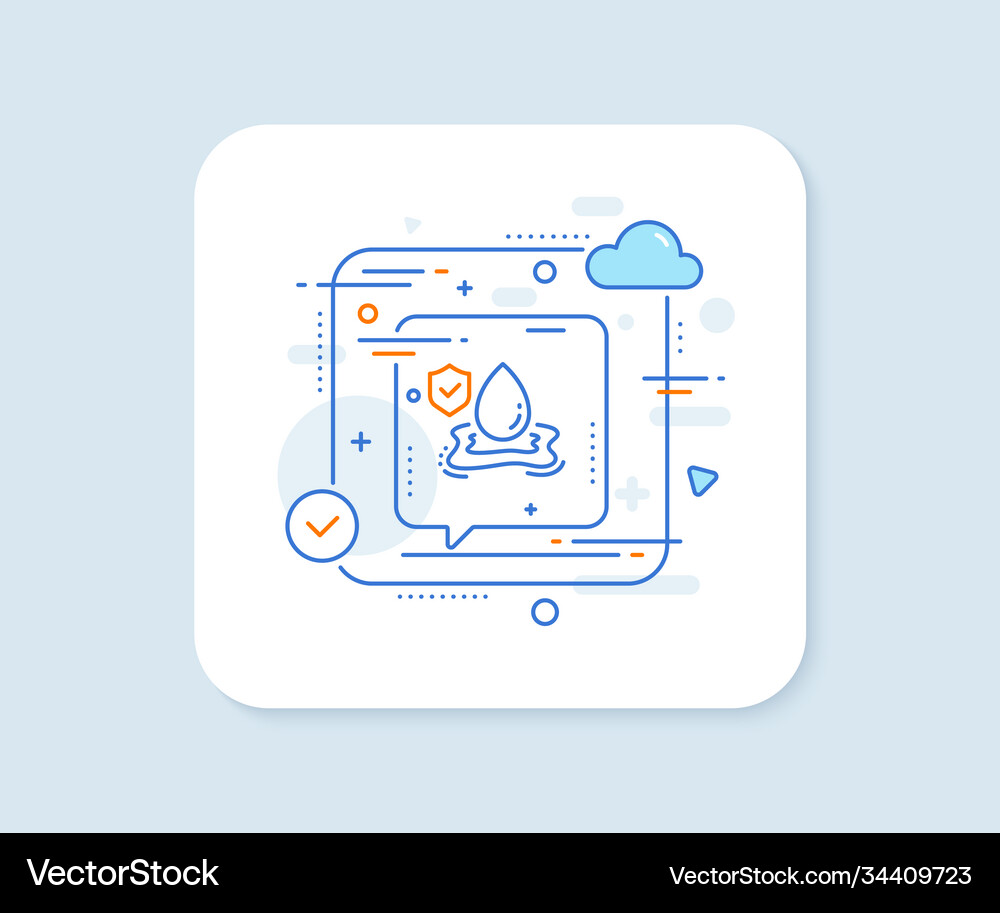 Flood insurance line icon flooding risk coverage Vector Image
