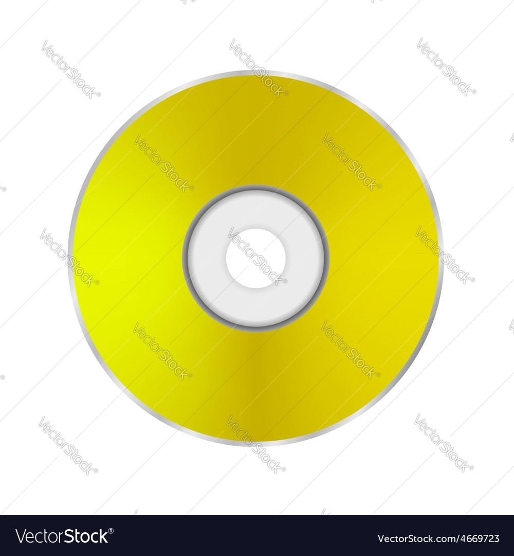 Gold compact disc Royalty Free Vector Image - VectorStock