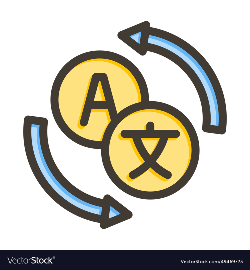 Interpreter thick line filled colors icon Vector Image Interpreter thick line filled colors icon Vector Image