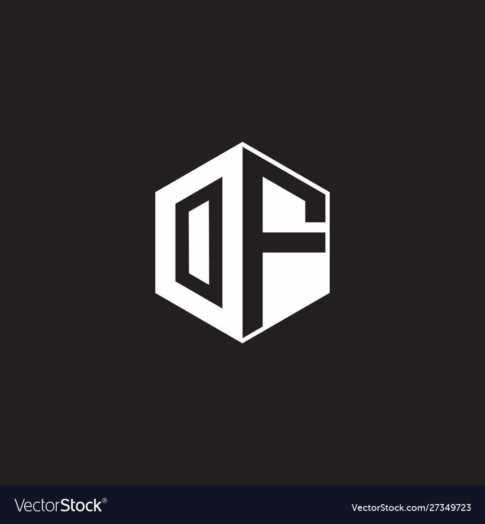 Logo monogram hexagon with black background Vector Image